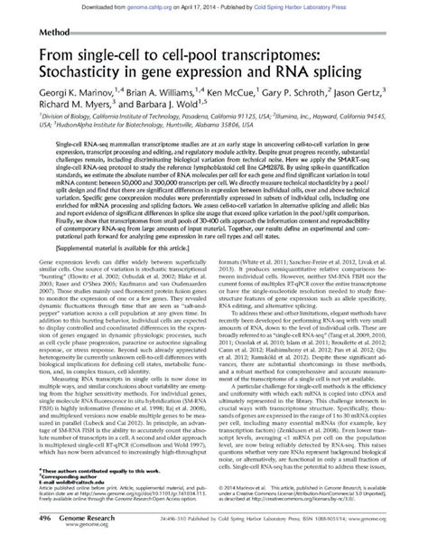 Pdf Method From Single Cell To Cell Pool Transcriptomes · From