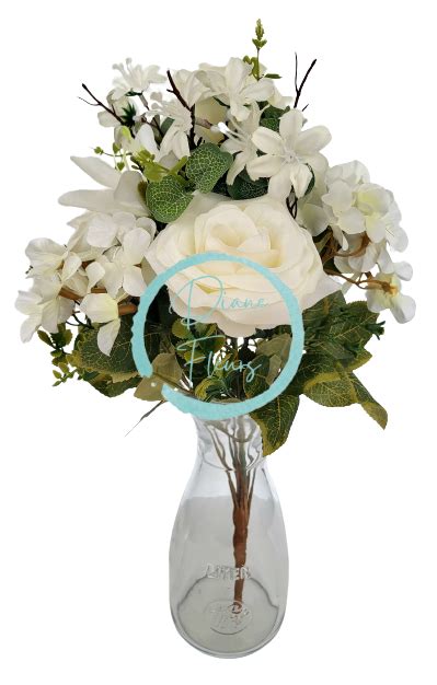 Růže And Hortenzie And Lilie Kytice Krémová 47cm Umělá Productname