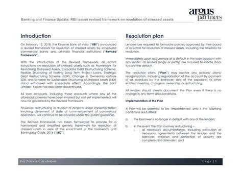 Rbi Issues Revised Framework On Stressed Assets Pdf