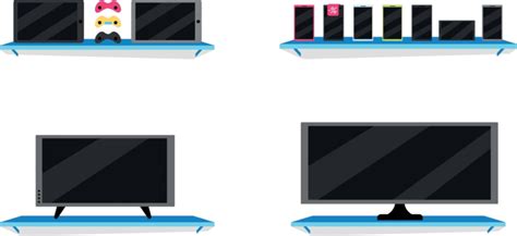 set of hand drawn computer icons objects monitor isolated vector objects monitor isolated png