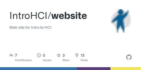 GitHub IntroHCI Website Web Site For Intro To HCI