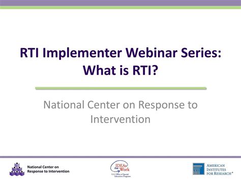 PPT RTI Implementer Webinar Series What Is RTI PowerPoint Presentation ID 2735782