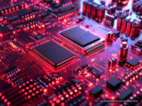 Ai创作图电路板 芯片 电子元件 集成电路 科技 电路 半导体 微芯片 电子科技 硬件 线路 焊点 电子 元件 科技感 昵图网