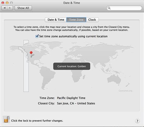 system settings macos detects location but doesn t set time zone