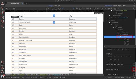 wappler documentation displaying record details with the data detail