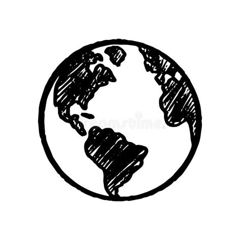 Vector Illustration Of Globe In Hand Drawn Style Stock Vector Illustration Of Continent