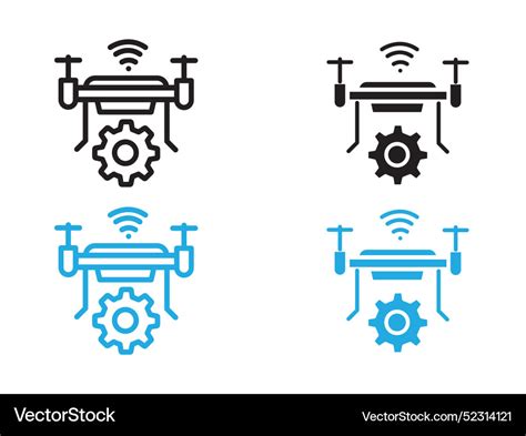 Drone Technology Icon Black And White Outline Sign