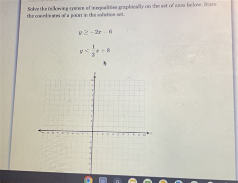 solve the following system of inequalities graphically on the set of axes below state the