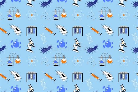 Science Lab Seamless Pattern Stock Vector Illustration Of Technology