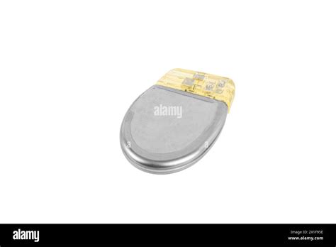 Pacemaker Isolated On A White Background Heart Battery Close Up Of