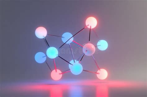 Colorful Molecular Structure Illuminated By Vibrant Lights In A Modern Design Setting