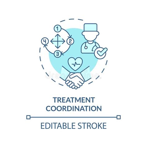 2d Thin Line Blue Icon Treatment Coordination Concept Stock Vector Illustration Of Cooperation