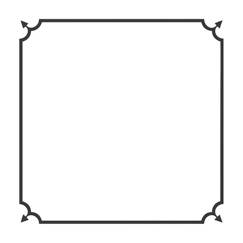 Decorative Square Frame Border With Geometric Lines And Symmetrical