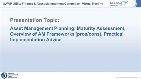 Asset Management Planning Maturity Assessment Overview Of AM Frameworks Pros Cons Practical