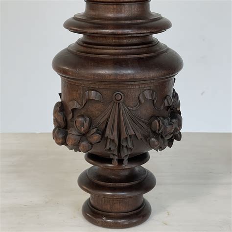 Pair 19th Century French Neoclassical Hand Carved Walnut Pediments