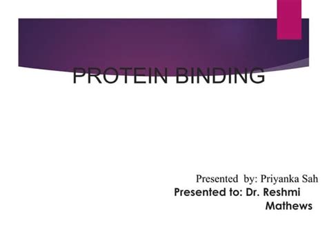 Protein Binding Of Drugs Ppt