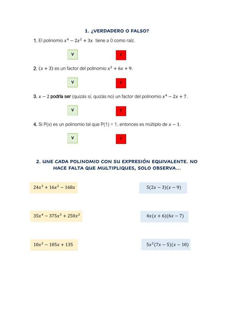 Factorizacion De Polinomios Factorización De Polinomios Ejercicio 2