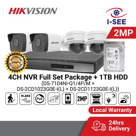 [harga Borong] Hikvision 2mp Cctv 4ch Full Hd Nvr Set Ds 7104ni Q1 4p M And Hdd And 4indoor Outdoor