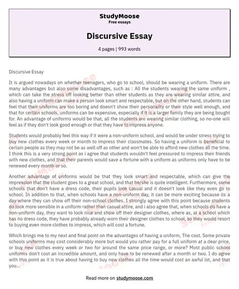 Discursive Essay Free Essay Example