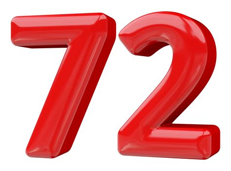 Red 3D Number 72 46645594 PNG
