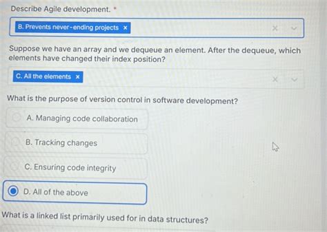 Describe Agile Development B Prevents Never StudyX