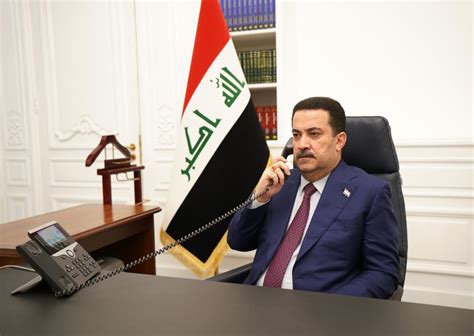 رئيس مجلس الوزراء السيد محمد شياع السوداني يتلقى اتصالاً هاتفياً من