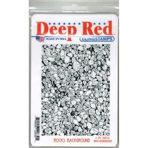 Deep Red Stamps Rocks Background Rubber Cling Stamp 3 X 4 Inches