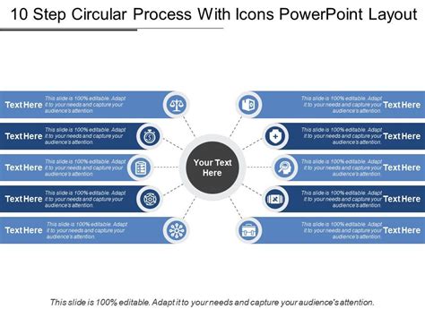 10 Step Circular Process With Icons Powerpoint Layout Template Presentation Sample Of PPT