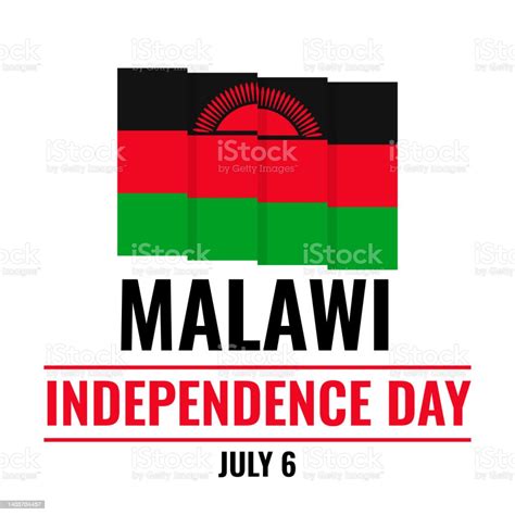 말라위 독립 기념일 타이포그래피 포스터 국경일은 7 월 6 일에 축하합니다 배너 전단지 스티커 인사말 카드 엽서 등을위한 벡터 템플릿 Liberation에 대한 스톡 벡터