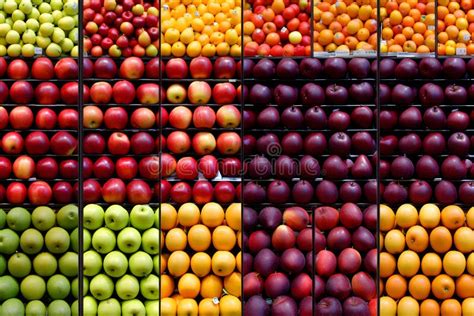 Vitrine De Supermercados Com Frutas E Legumes Diferentes Rede Neural Gerada Ilustração Stock