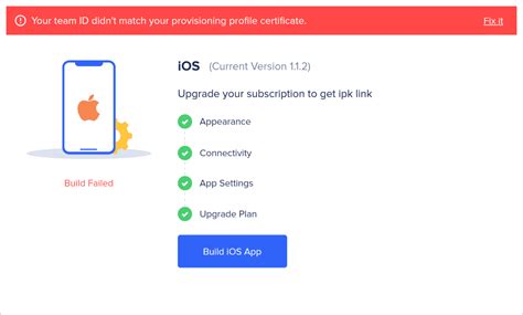 ios build generation simplified with better error handling appmysite