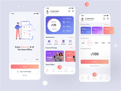 Telecom Mobile App Ui Ux By Nurency Digital On Dribbble