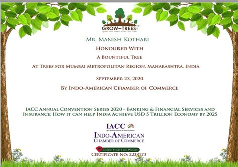Manish Kothari On Linkedin Thank You So Much Indo American Chamber Of Commerce India For