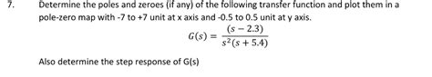 Solved Determine The Poles And Zeroes If Any Of The