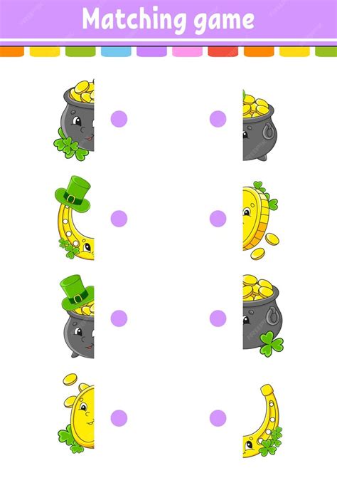 일치하는 게임 선 그리기 교육 개발 워크시트 컬러 그림이 있는 활동 페이지 어린이를 위한 수수께끼 귀여운 캐릭터 만화 스타일