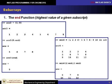 Matlab Programming For Engineers Introduction To Matlab Basics