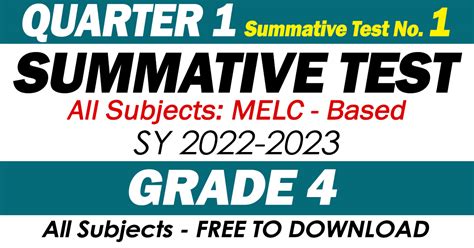 Grade 4 Summative Test No 1 Sy 2022 2023 Melc Based Free Download Deped Click