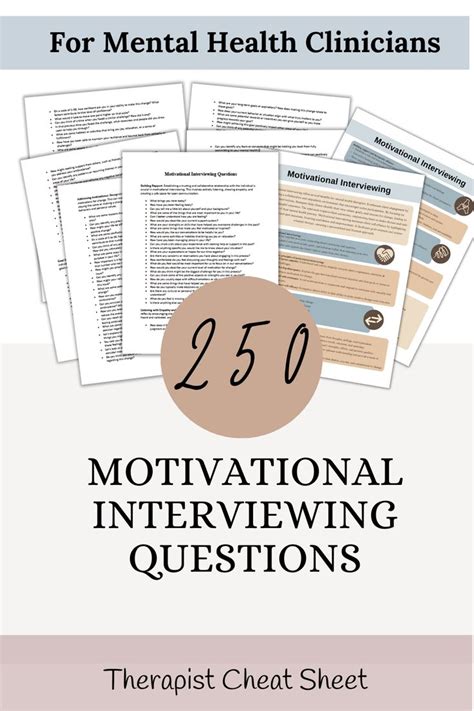 250 Motivational Interview Questions For Mental Health Clinicians