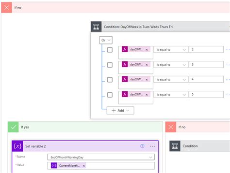 calculate the last working day of the month with power automate