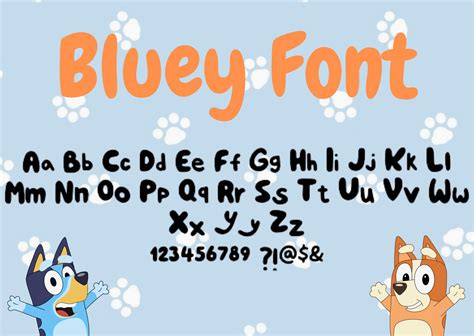 Bluey Font Bluey Font Digital Download Full Alphabet Numbers