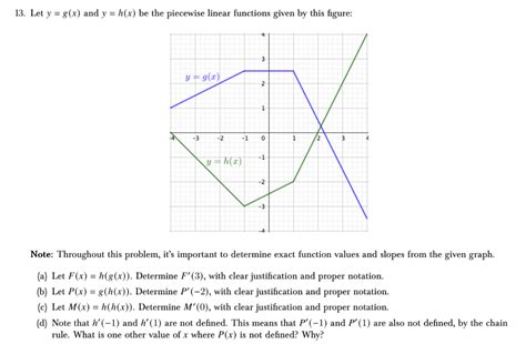 Solved 13 Let Y G X And Y H X Be The Piecewise Linear
