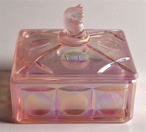 Champagne Satin Small Candy Box With Lid By Fenton Replacements Ltd