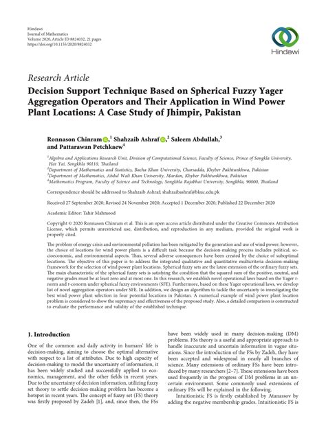 Pdf Decision Support Technique Based On Spherical Fuzzy Yager Aggregation Operators And Their