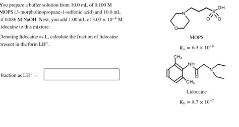 Solved You Prepare A Buffer Solution From ML Of M Chegg