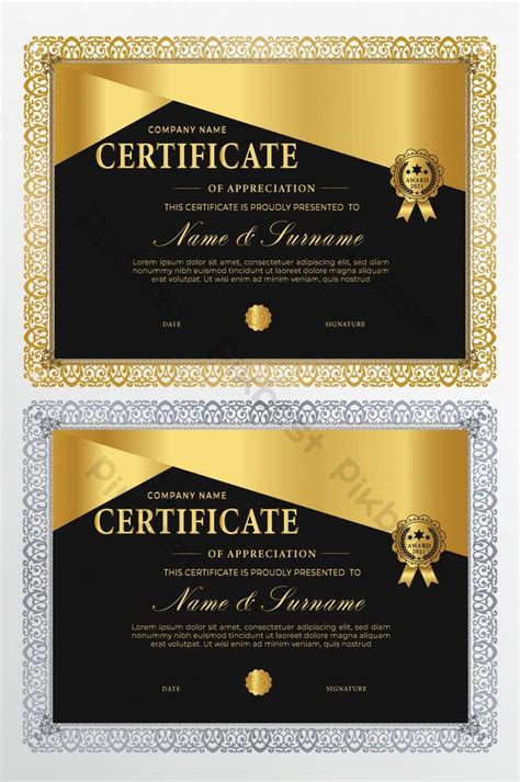 새로운 크리 에이 티브 인증서 템플릿 Png Eps 무료 다운로드 Pikbest