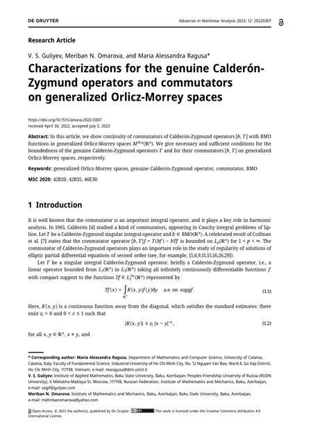 Pdf Characterizations For The Genuine Calderón Zygmund Operators And Commutators On