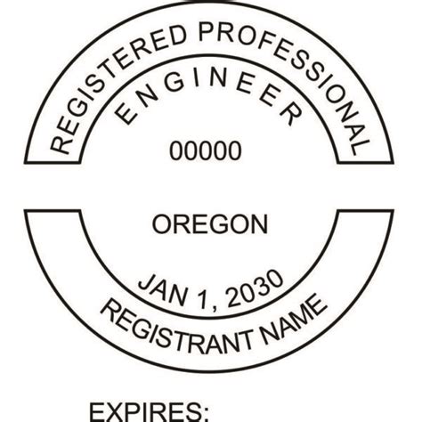 Oregon Pre Inked Registered Professional Engineer Stamp Winmark Stamp