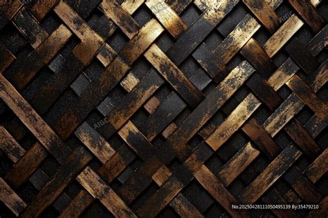 Ai创作图金属 编织 纹理 背景 图案 质感 黑金 交错 复古 工业风 立体 几何 深色 装饰 材料 昵图网