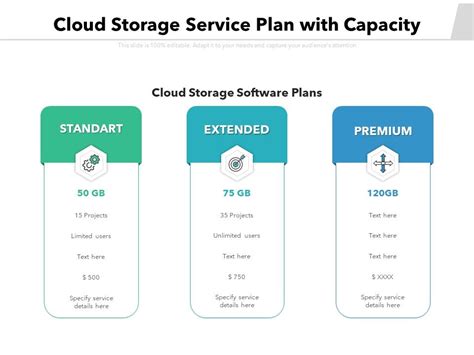 Cloud Storage Service Plan With Capacity Ppt PowerPoint Presentation Infographics Images PDF