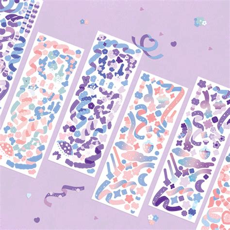 퀸페이지 당일발송111 리본 홀로그램 씰 스티커 컨페티 폴꾸 탑꾸 폰꾸 다꾸 스꾸 데코용 위시버킷